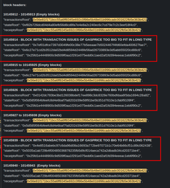 Unable to call debug_traceBlockByHash due a transaction with gasPrice as Big Number to fit in ...