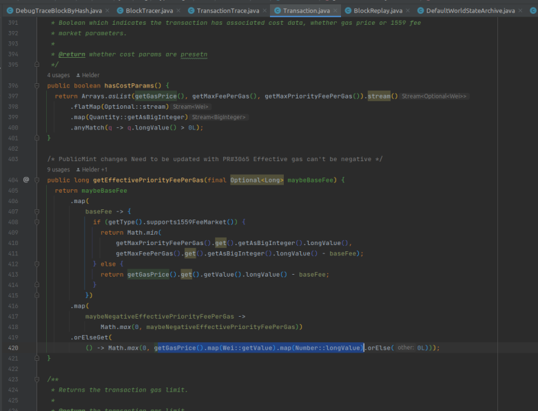 Unable to call debug_traceBlockByHash due a transaction with gasPrice as Big Number to fit in ...
