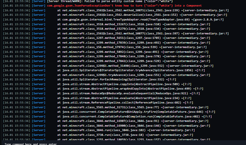 JsonParseException: Don't know hot to turn {"color":"white"} into a Component · Issue #982 ...