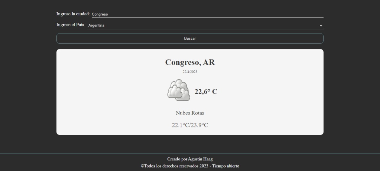 Github Agustinhaagclima Web Tipo Servicio Meteorologico Utilizando La Api De Open Weather
