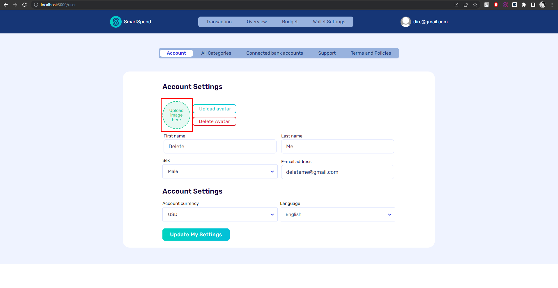 [BUG] User settings page don't match the design · Issue #263 · BinaryStudioAcademy/bsa-winter ...