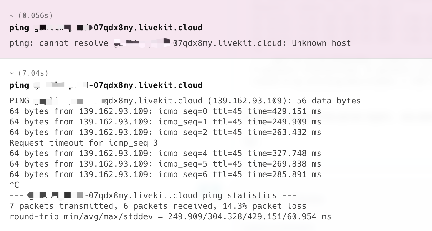 Connecting to xxx.livekit.cloud occasionally failed · Issue #1573 · livekit/livekit · GitHub