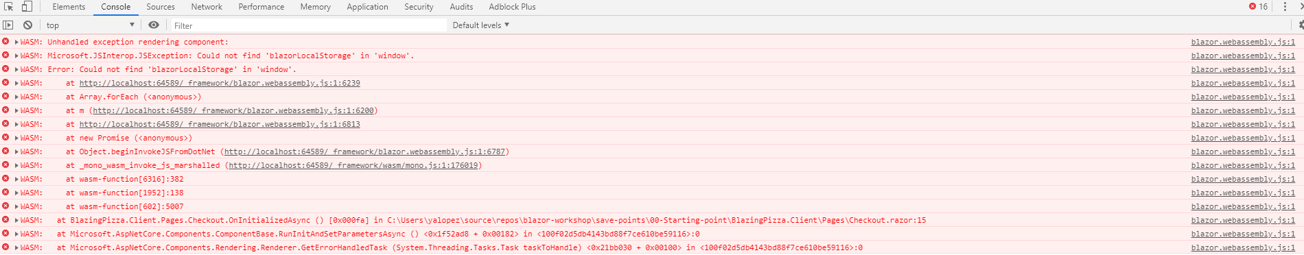 Error using local storage · Issue #136 · dotnet-presentations/blazor-workshop · GitHub