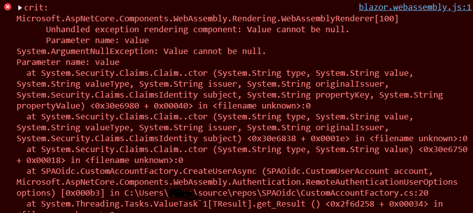 CustomAccountFactory throwing exception · Issue #21879 · dotnet/aspnetcore · GitHub