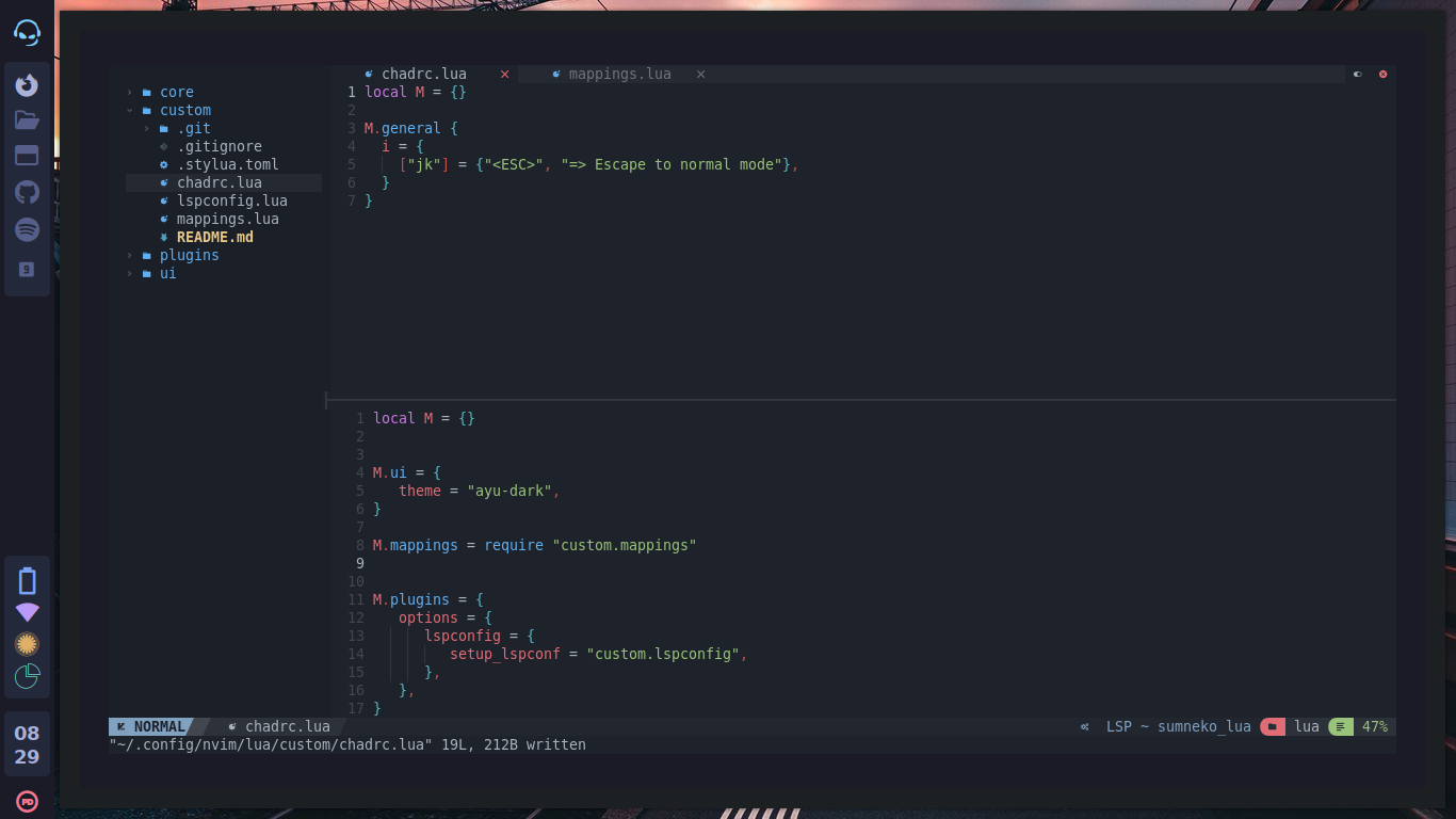 jk as Esc with fresh installation of nvchad and re mapping in custom ...