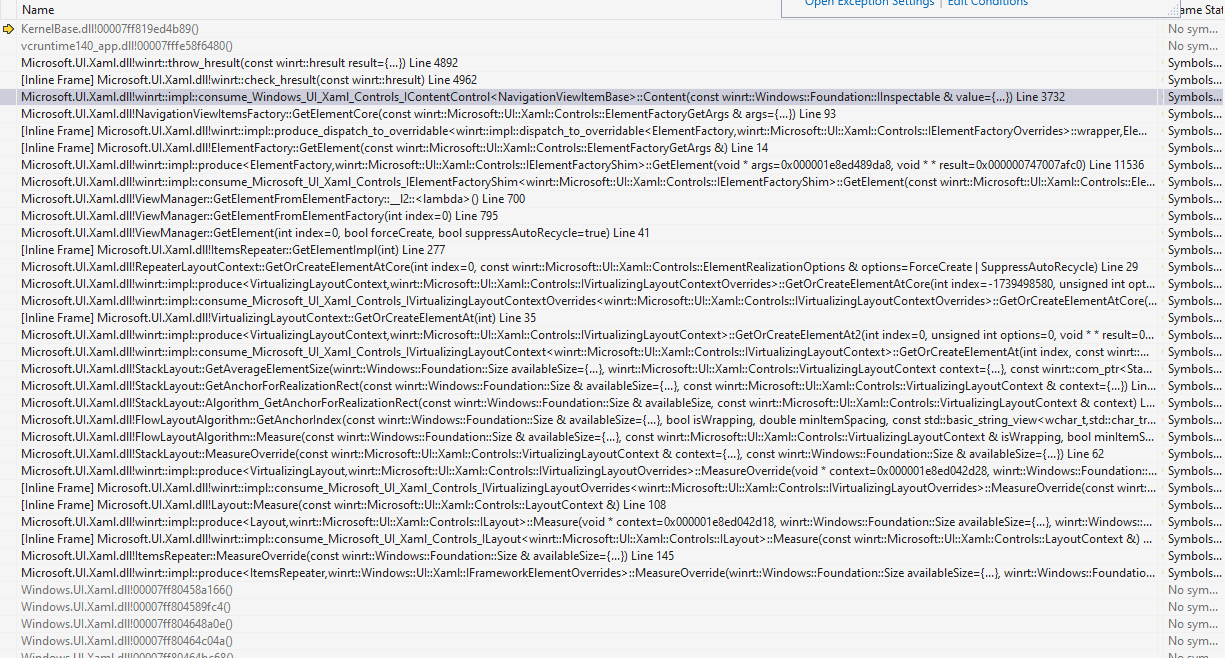 NavigationView throws exception. · Issue #6197 · microsoft/microsoft-ui-xaml · GitHub