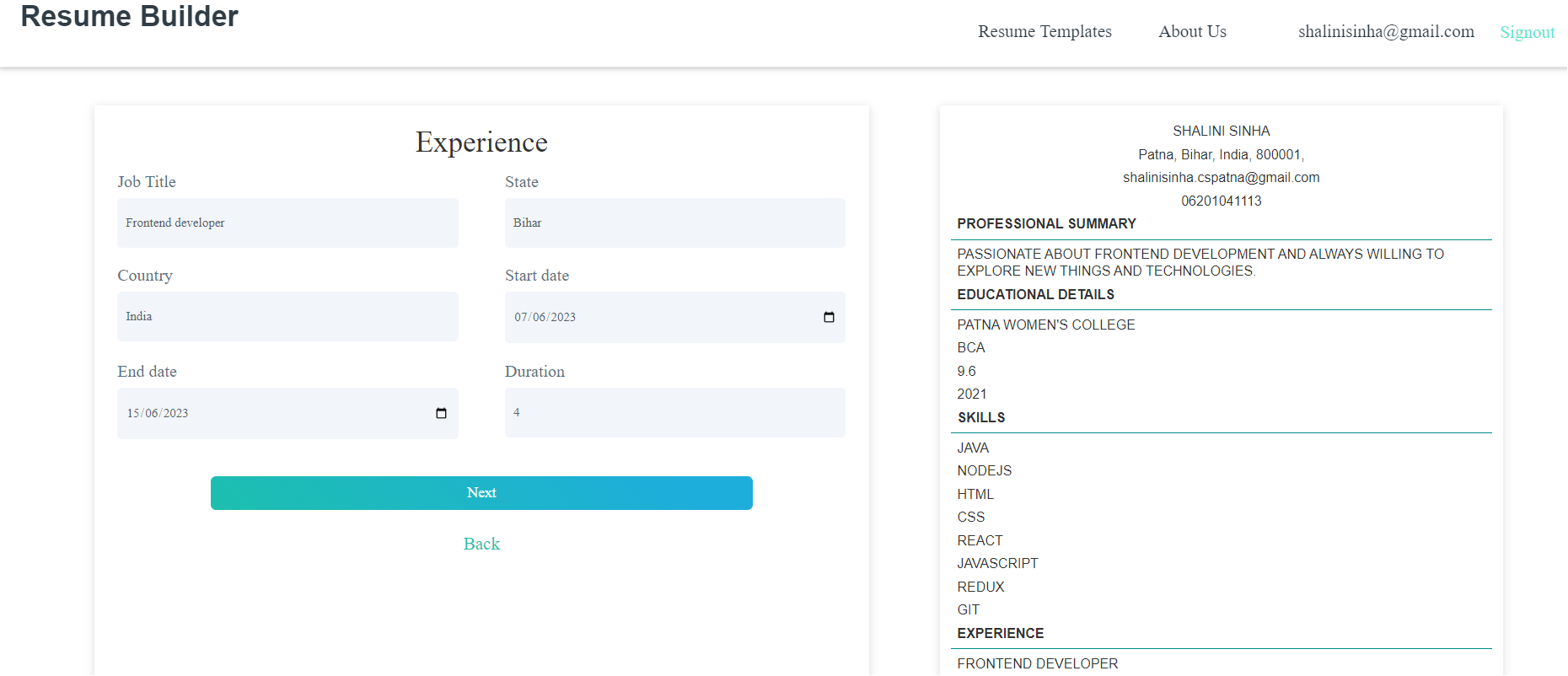 GitHub - Shalinisinha22/Resume-builder: This project will help you through the process that can ...