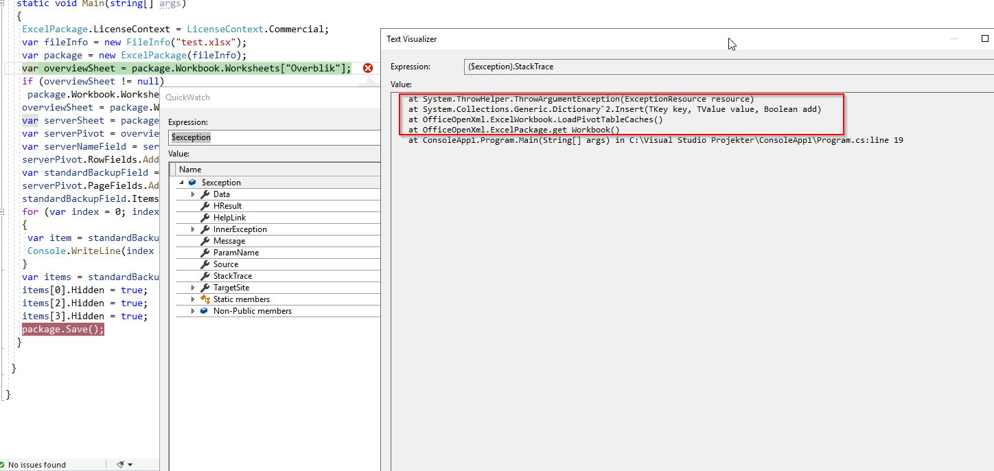 Save() of package after adding PivotTable gives exception · Issue #232 ...