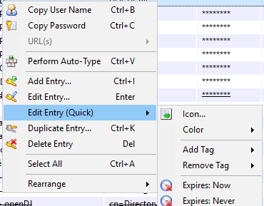 Allow expiration from context menu · Issue #7376 · keepassxreboot/keepassxc · GitHub