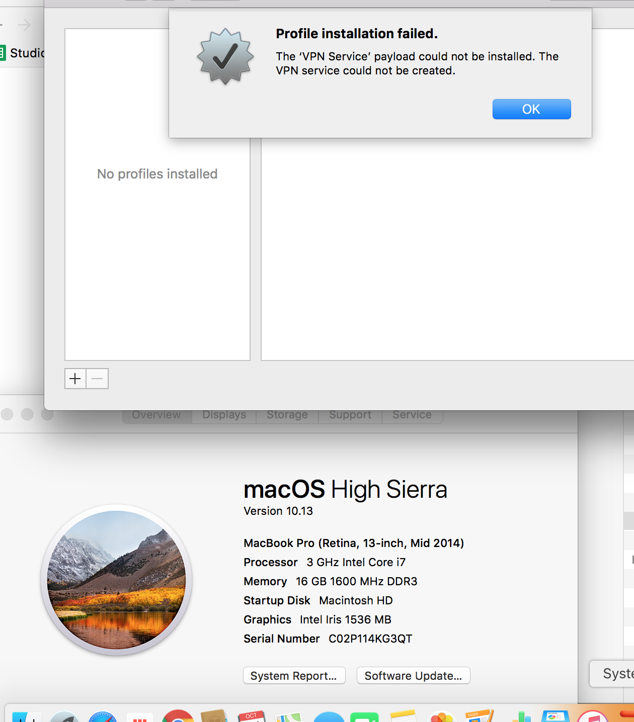 The 'VPN Service' payload could not be installed. The VPN service could not be created. · Issue ...