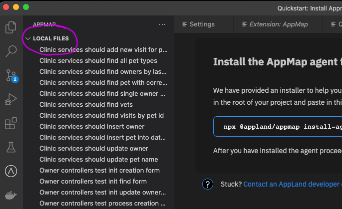 Sidebar heading is 'AppMaps' and not 'Local Files' · Issue #346 · getappmap/vscode-appland · GitHub
