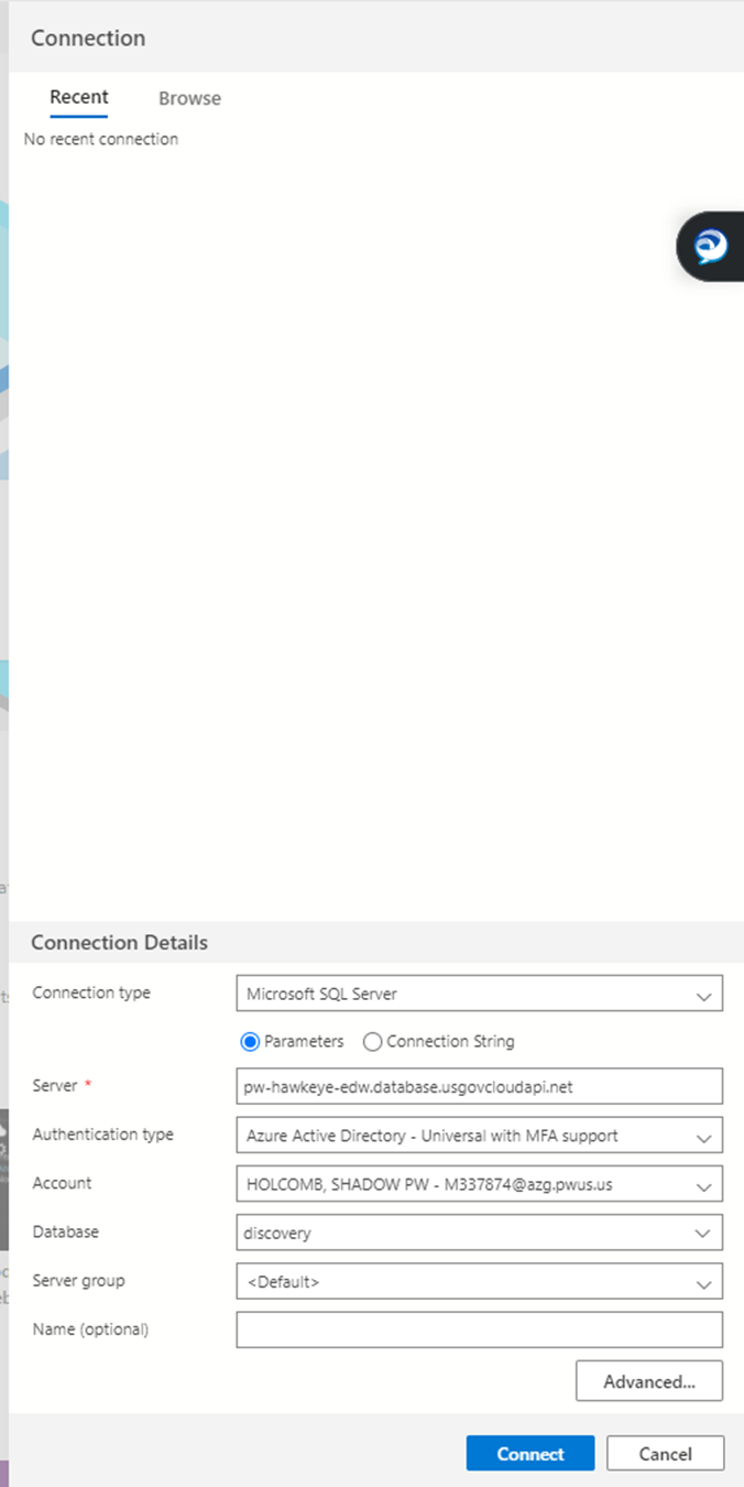 Unable to Connect · Issue #21612 · microsoft/azuredatastudio · GitHub