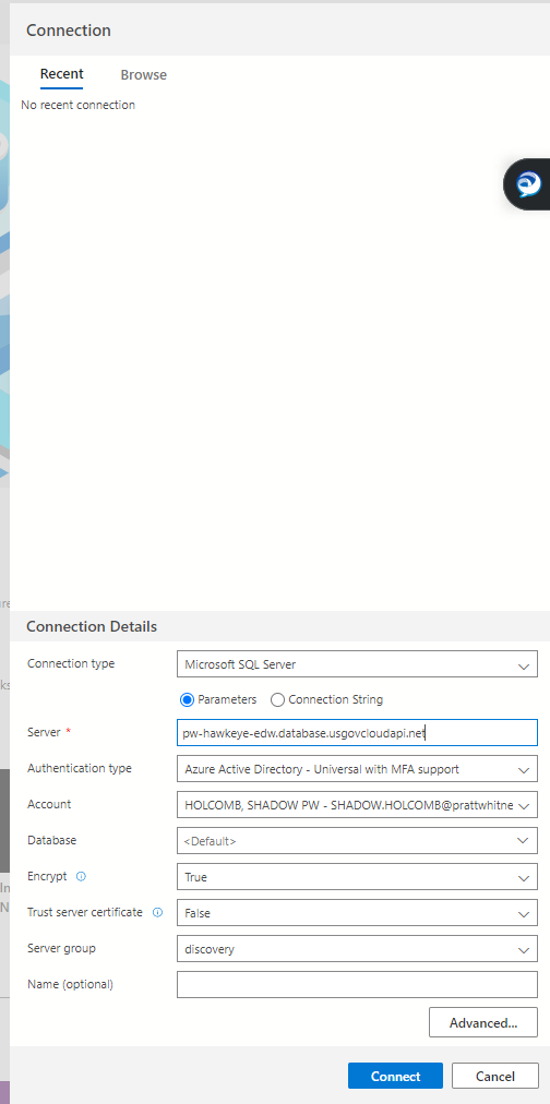 Unable to Connect · Issue #21612 · microsoft/azuredatastudio · GitHub