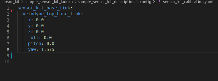 How to set the tf transform from base_link(vehicle frame) to velodyne_top(sensor frame ...