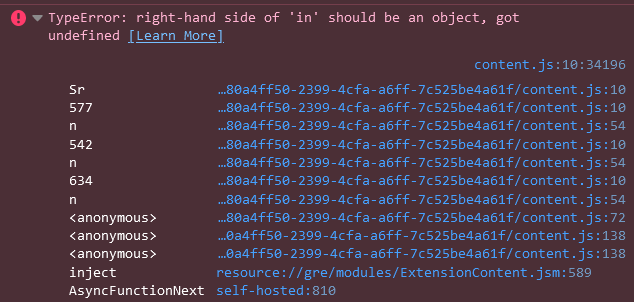 Typeerror Right Hand Side Of In Should Be An Object Got Undefined · Issue 8223