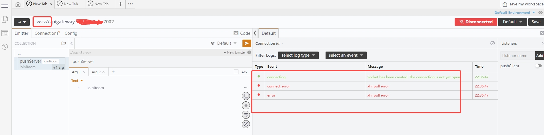 Help Request When I Use Wss To Connect I Get Error · Issue