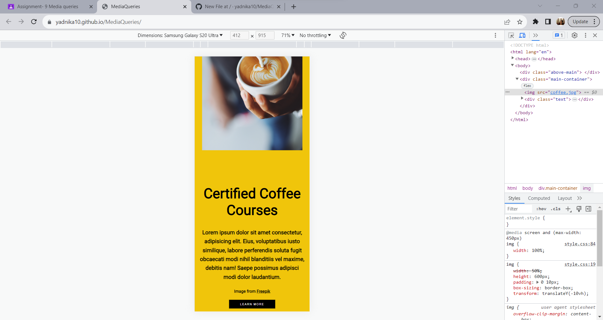 GitHub - yadnika10/MediaQueries