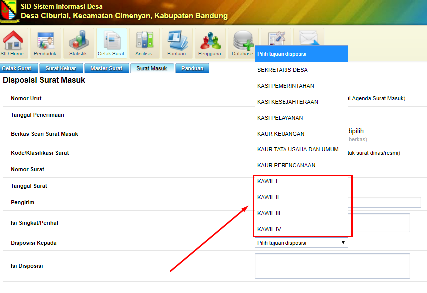 Penyesuaian Tujuan Disposisi pada Form Surat Masuk · Issue #533 · OpenSID/OpenSID · GitHub