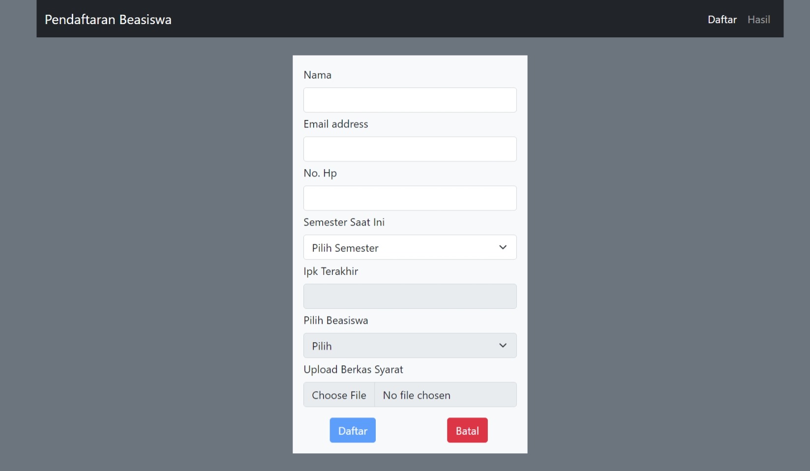 GitHub - Id-Yuu/form-beasiswa: Form Pendaftaran Beasiswa Sederhana ...