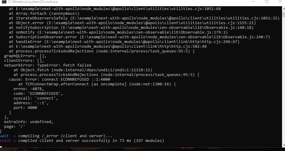 Apollo Error · Issue #1 · laplandlearner/next-with-apollo · GitHub
