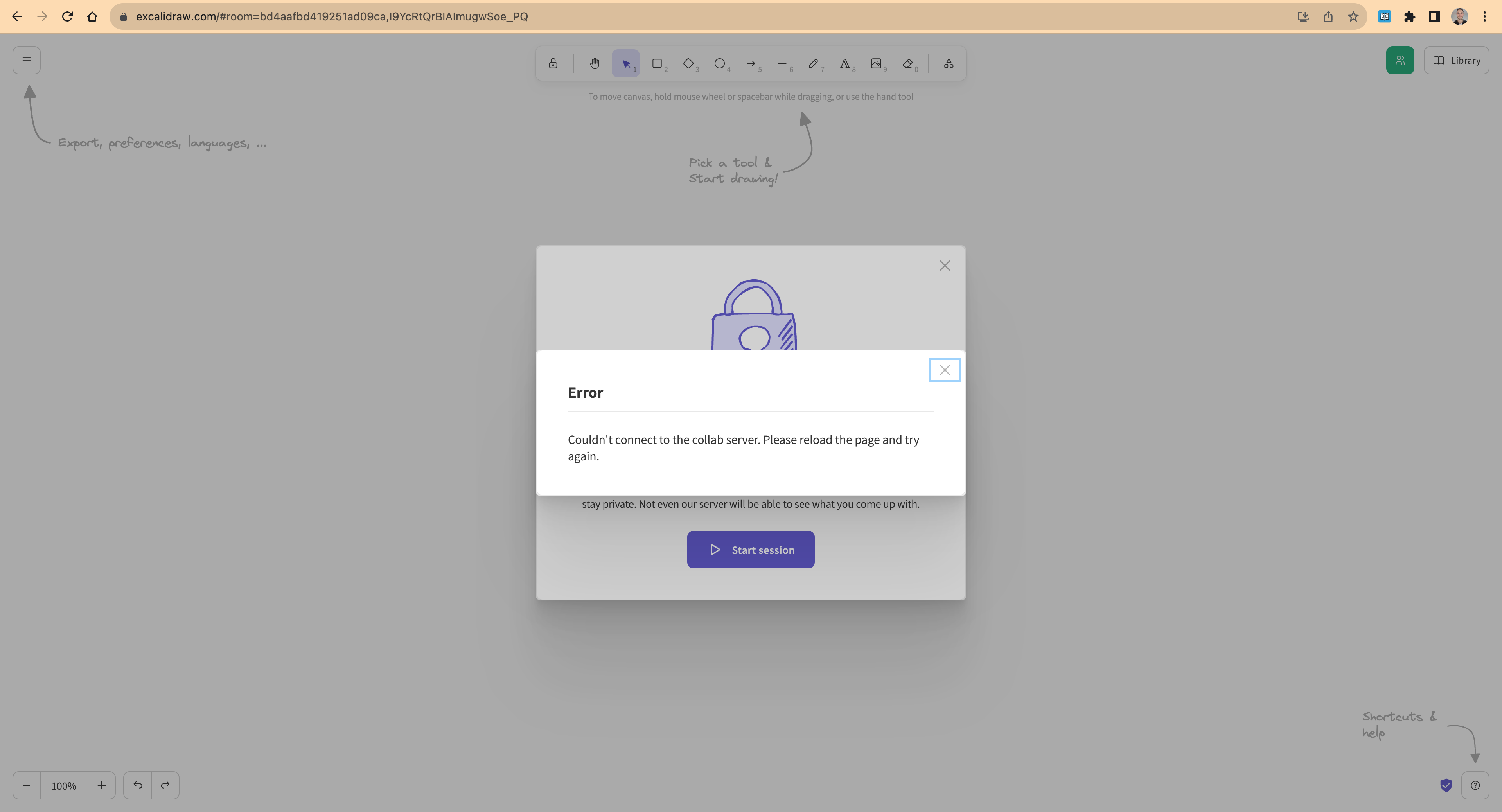 Browser/Web version of Excalidraw does not allow joining or creating ... Browser/Web version of Excalidraw does not allow joining or creating ...