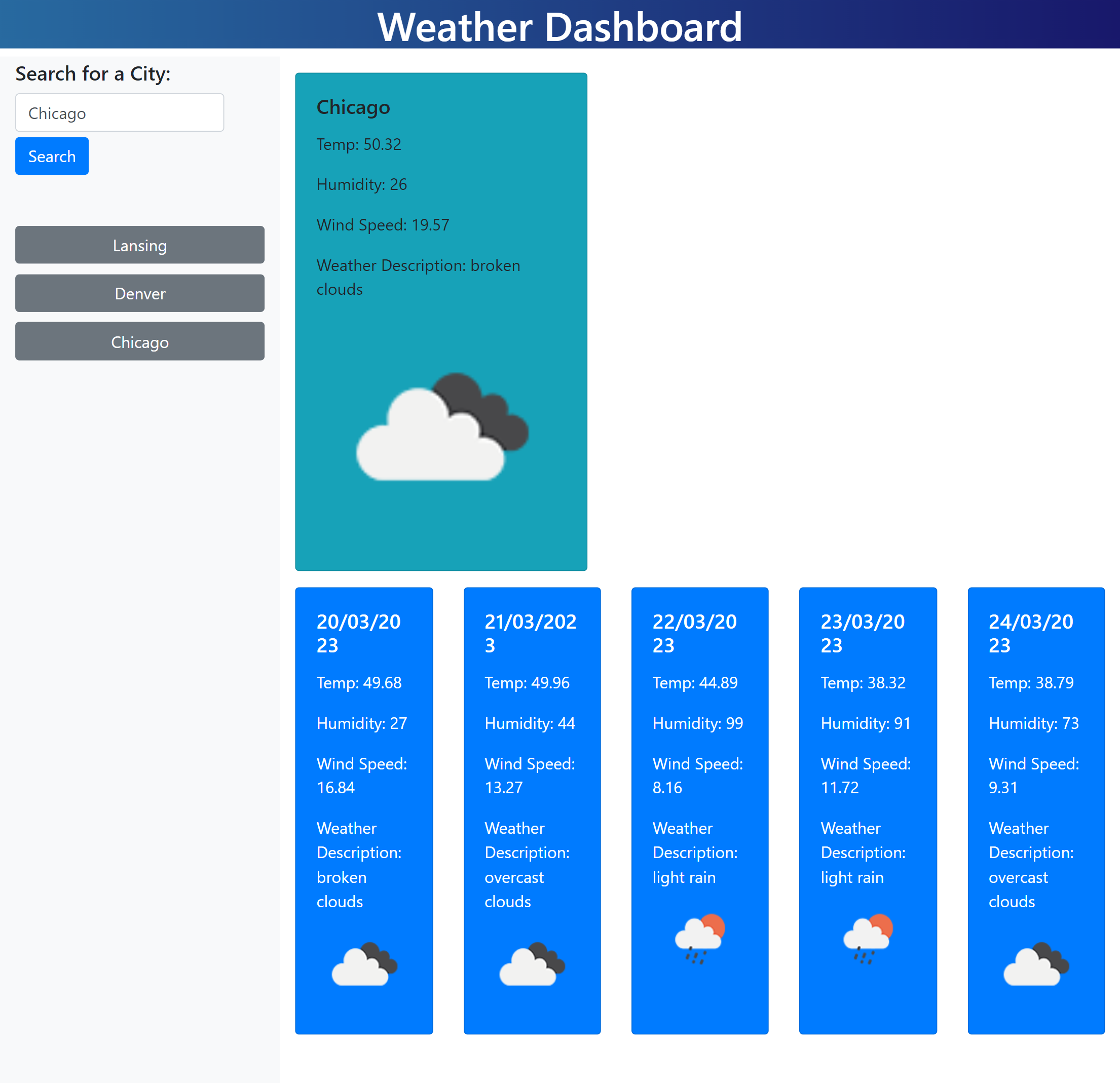 GitHub - NickLoeffler999/weather-dashboard: This is a simple web application that will provide ...