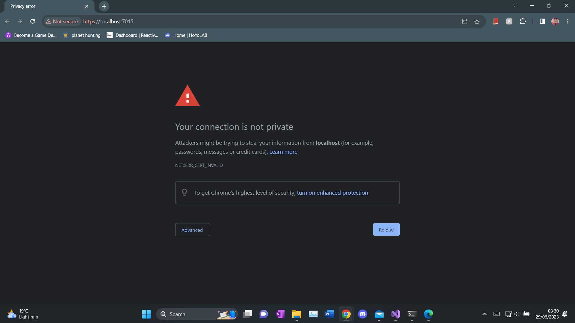 Local Host Was Blocked Because The Website Sent Scrambled Credentials That Chrome Cannot Process