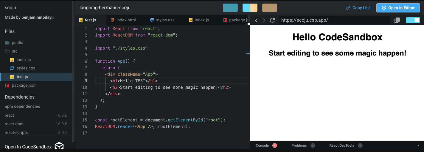 Module view is broken within iframes · Issue #2431 · codesandbox ...