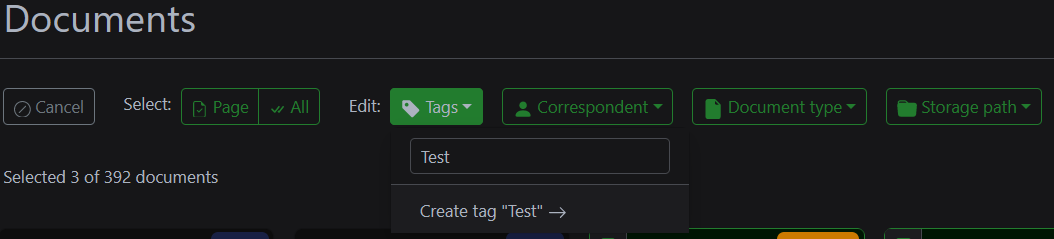 [Feature Request] Create tags/correspondents from Edit Documents ...