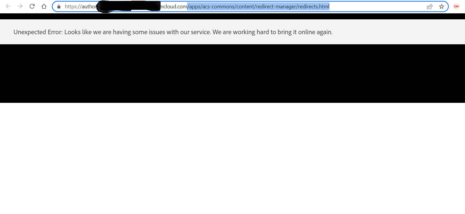 ACS Commons Manage Redirect Console Giving Error · Issue #3033 · Adobe ...