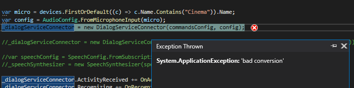 "Bad Conversion" - DialogServiceConnector with CustomCommandsConfig ...