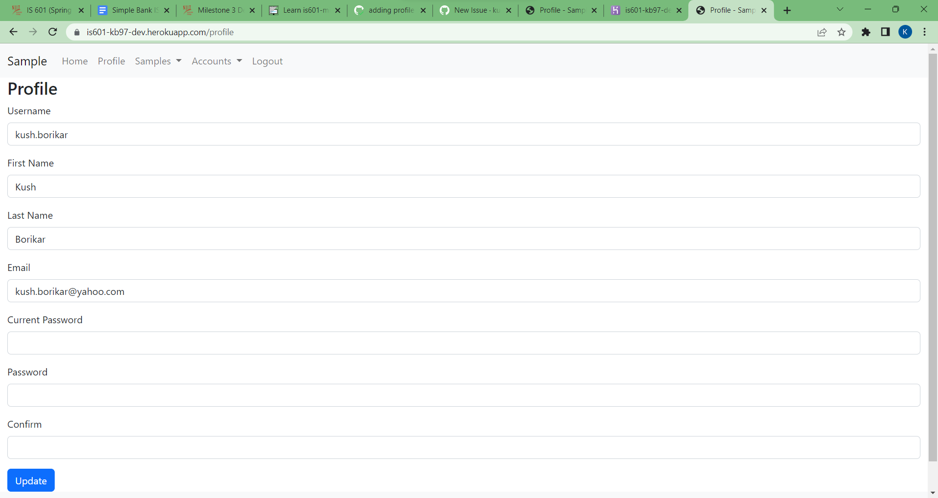 GitHub - kushb98/Secure-Bank-Web-Application: Repository for IS601-Spring-23 - Bank Web Application