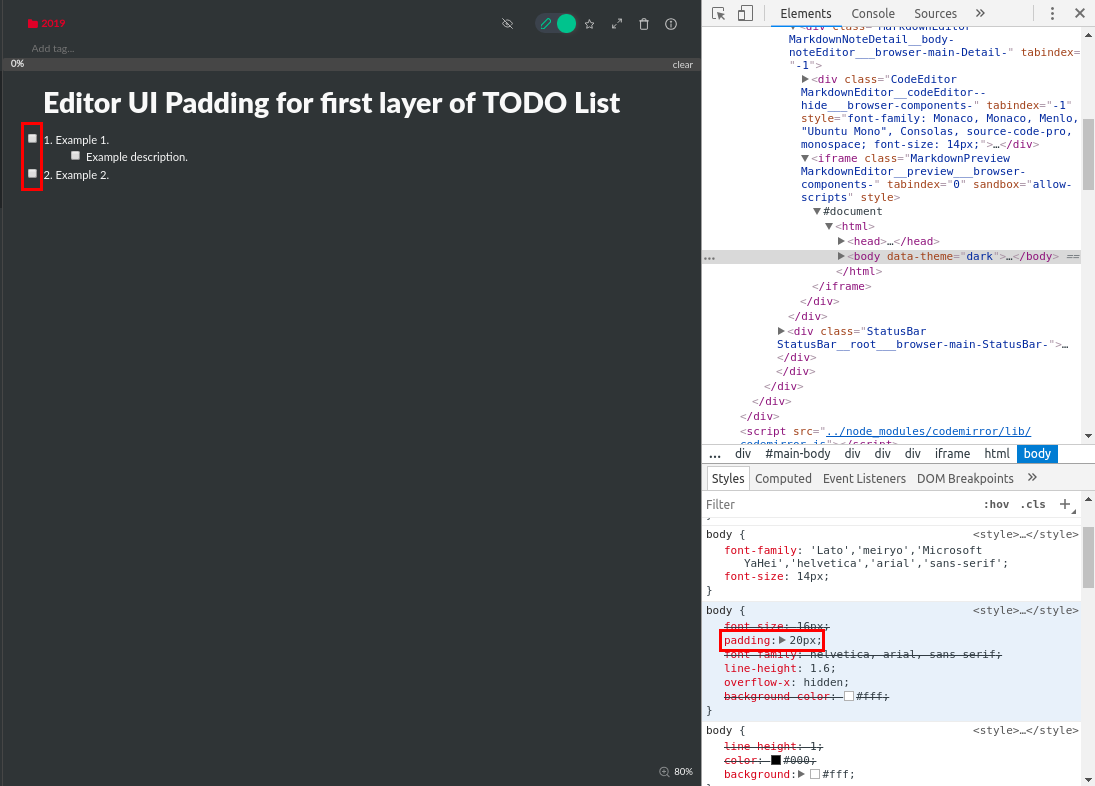 Editor UI Padding for first layer of TODO List · Issue #3083 · BoostIO/BoostNote-Legacy · GitHub