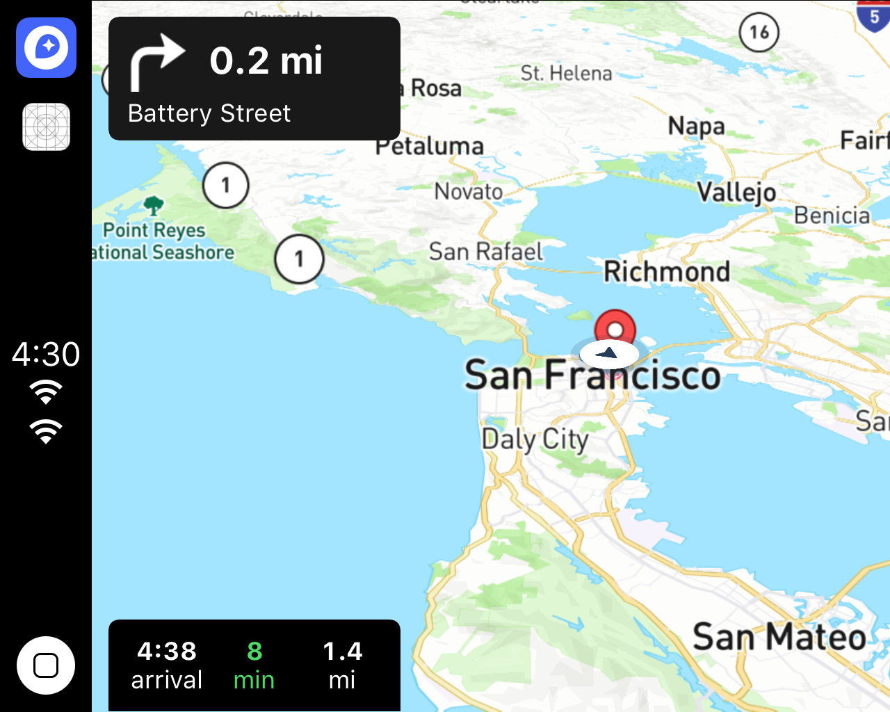 Route shrinks to infinitesimal size after panning out of course ...