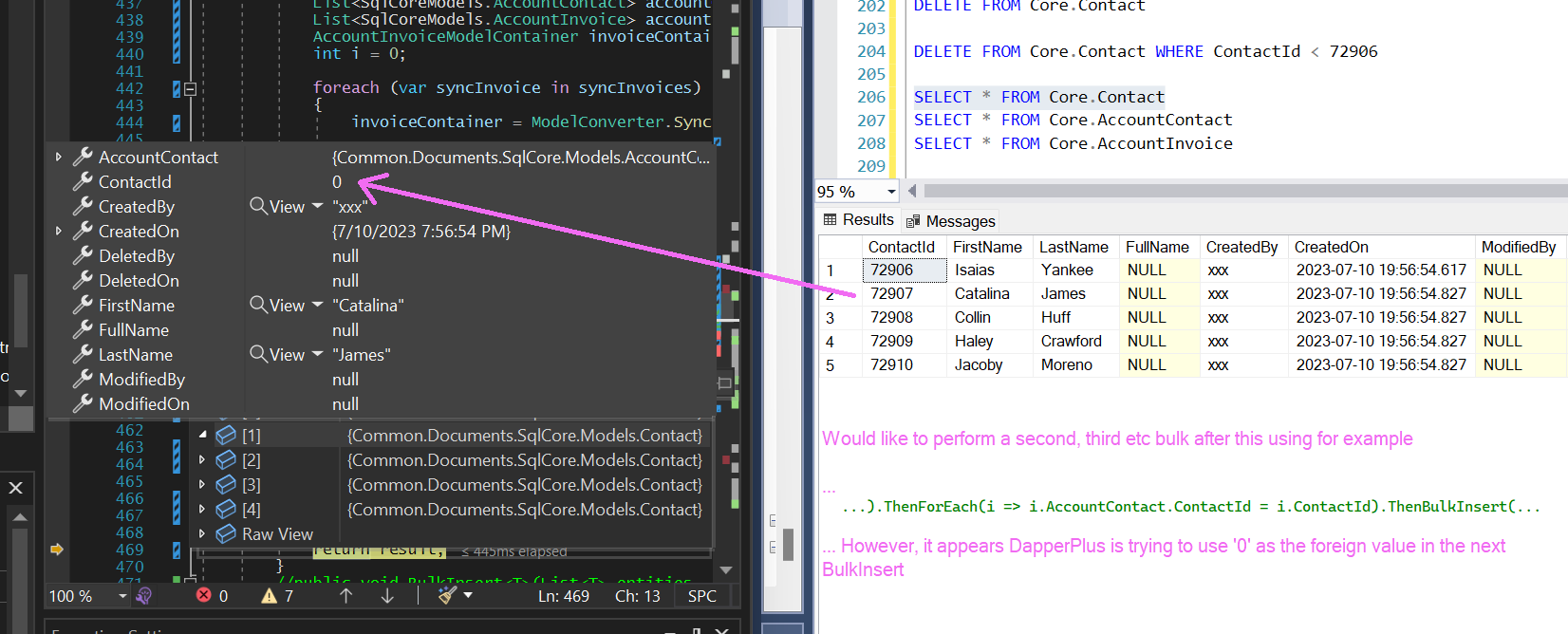 Ids Not Coming Back After First Bulkinsert · Issue 128 · Zzzprojects Dapper Plus · Github
