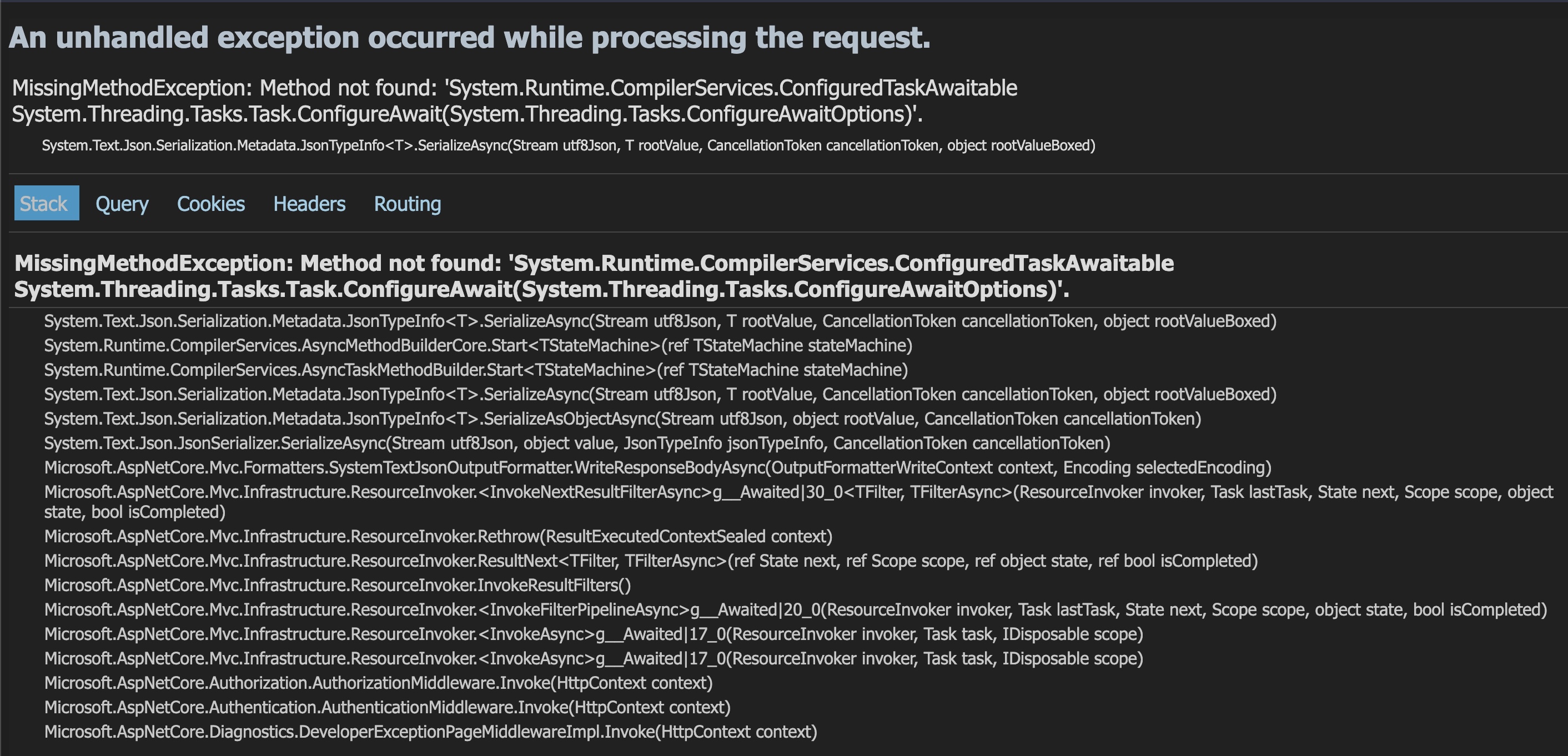 Json serialisation throws an error when Sqlite package is included · Issue #31313 · dotnet ...