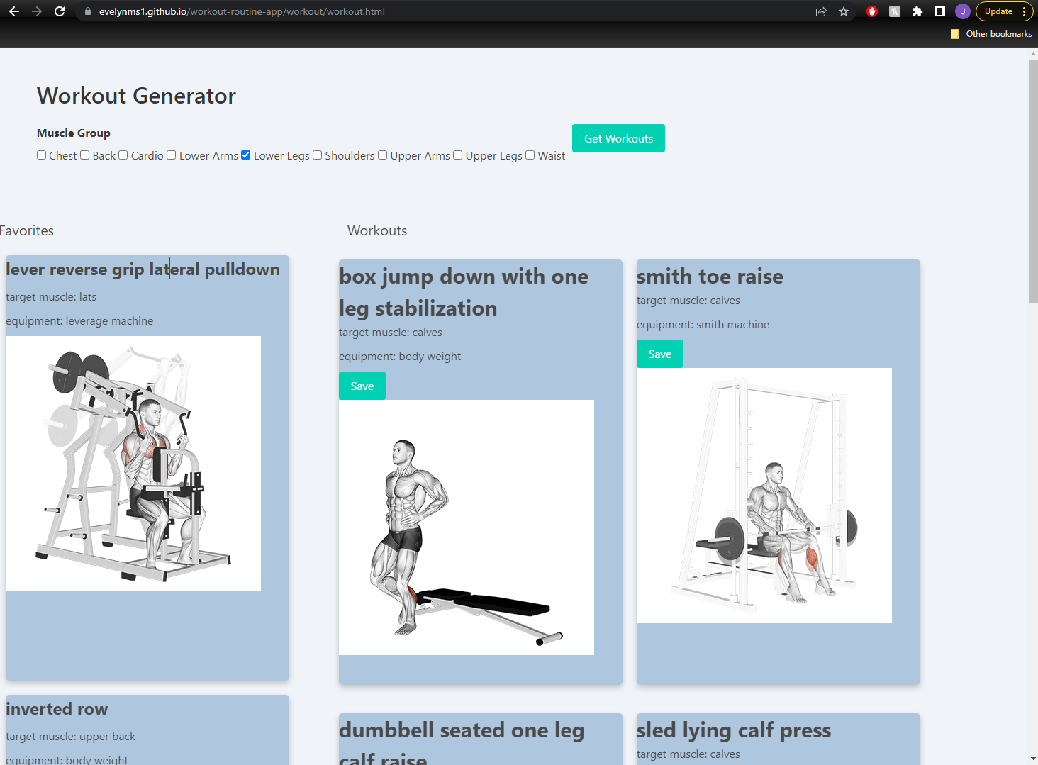 GitHub - EvelynMS1/workout-routine-app: Allows user to customize a ...