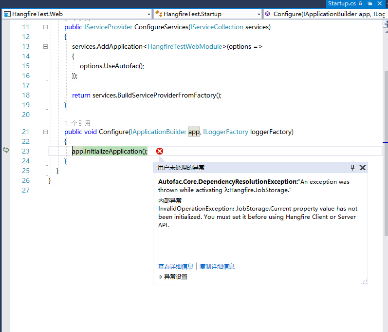 Use Volo.Abp.Hangfire Module ERROR · Issue #1313 · abpframework/abp · GitHub