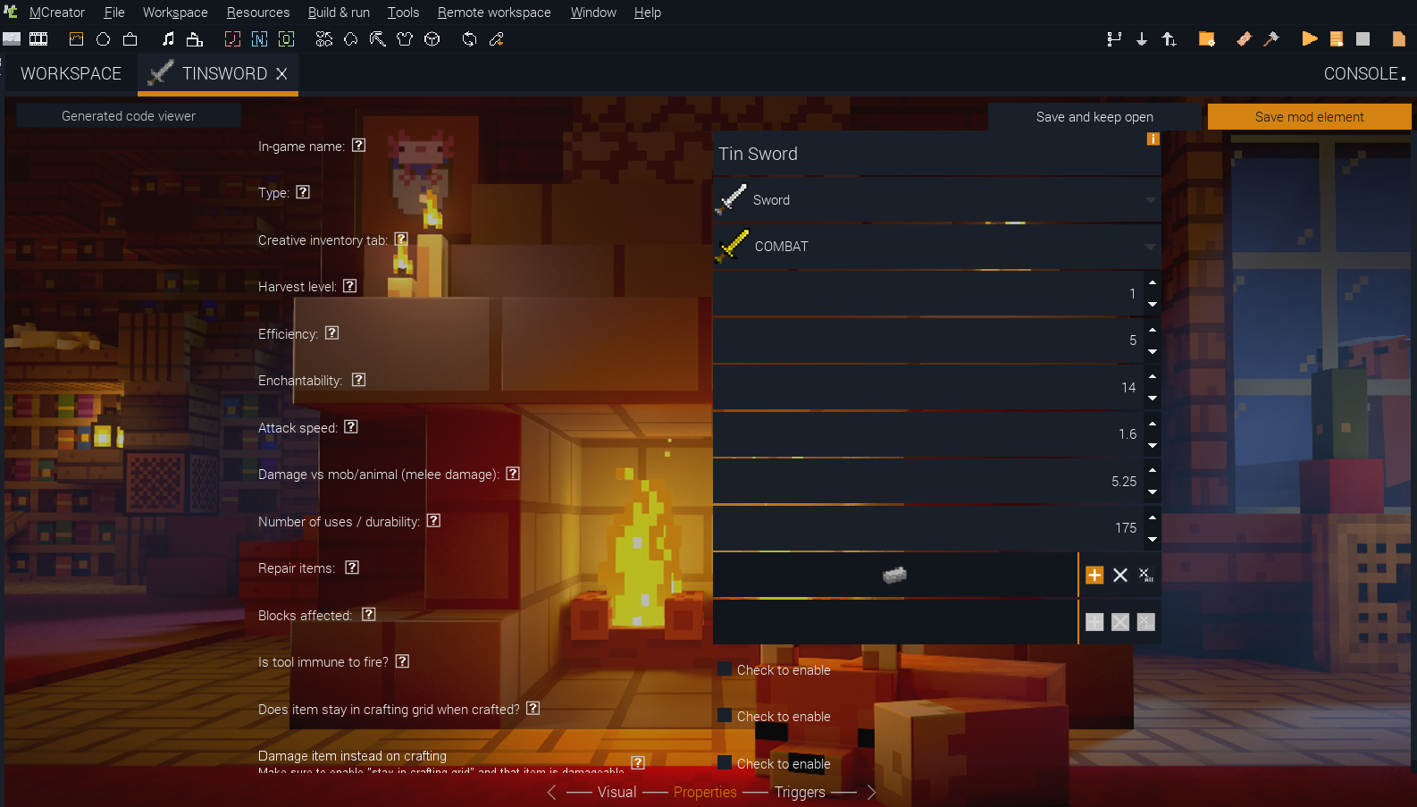 Issue with generated material pack generator · Issue #3516 · MCreator/MCreator · GitHub