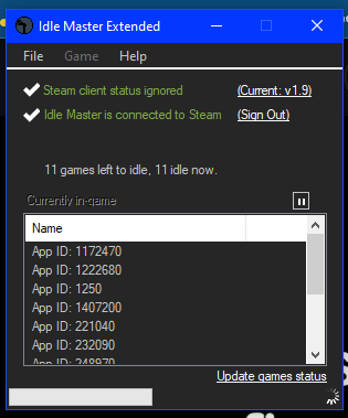 [BUG] Hours not counting up on idled game · Issue #395 · JonasNilson ...