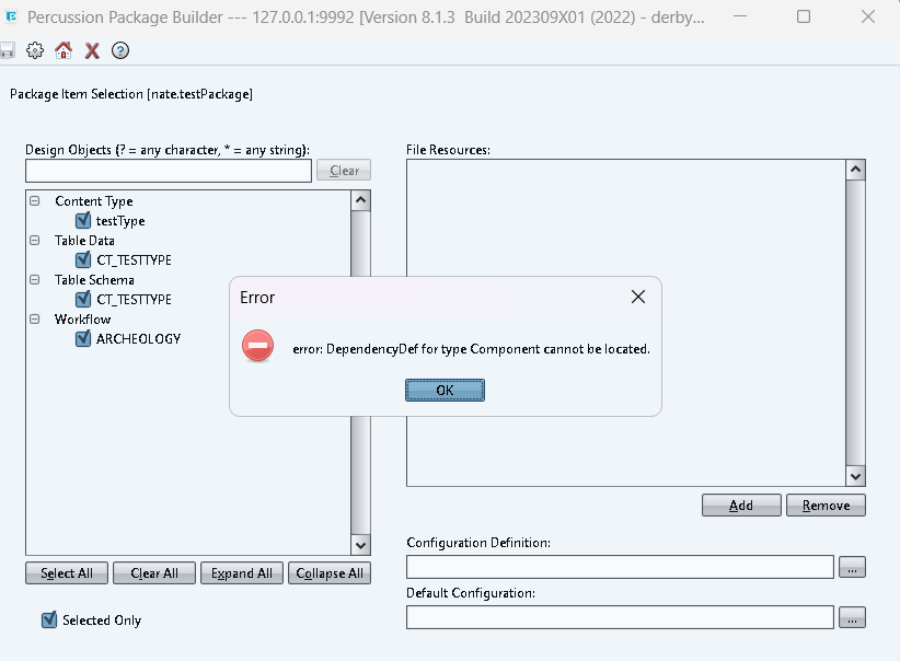 Tools: Package Builder: Unable to build a package with a custom workflow. Error: java.lang ...