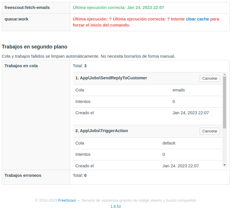 Los Trabajos En Cola No Se Ejecutan · Issue 2616 · Freescout Helpdesk 