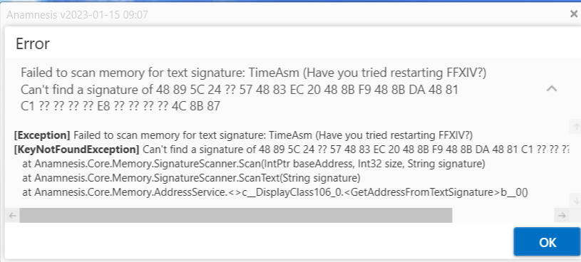 Anamnesis Cannot Read The Game · Issue 1284 · Imchillin Anamnesis · Github