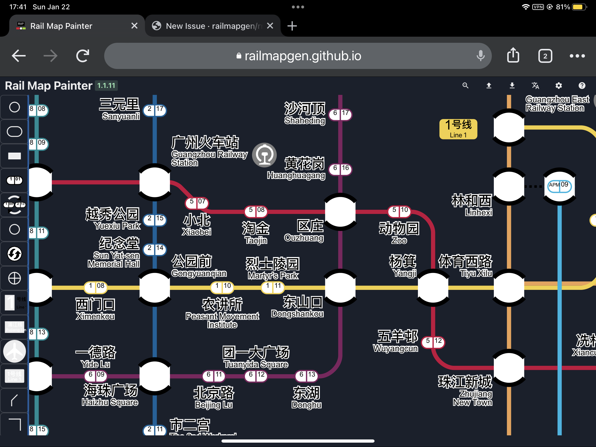 导入项目后广州地铁换乘站出了问题 · Issue #155 · railmapgen/rmp · GitHub