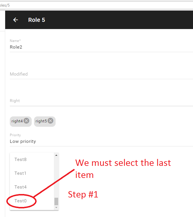 Selection menu has wrong top position when a count of items more than ...
