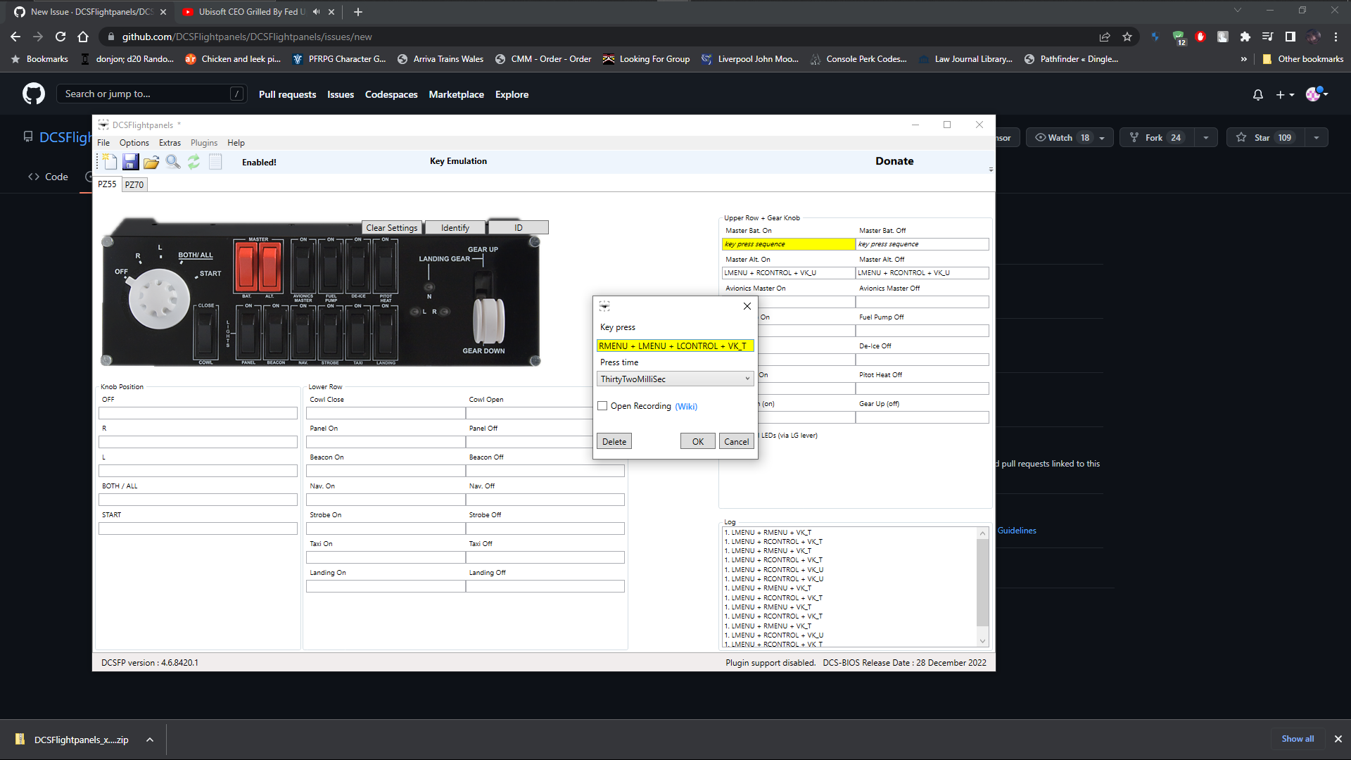 Key logging error? · Issue #275 · DCS-Skunkworks/DCSFlightpanels · GitHub