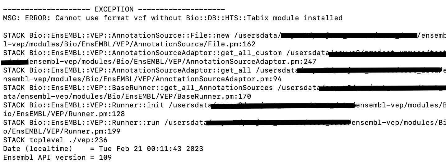 Cannot use format vcf without Bio::DB::HTS::Tabix module installed · Issue #961 · Ensembl ...