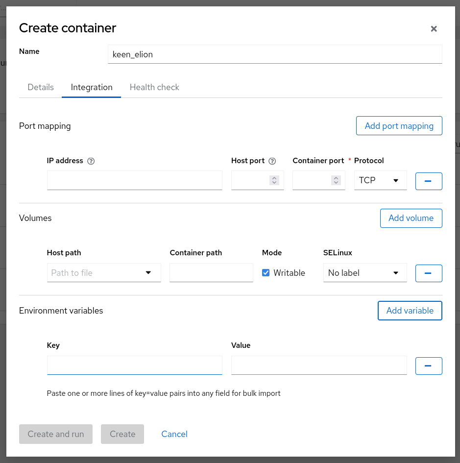 Improve spacing in the integration tab of the create container dialog · Issue #1055 · cockpit ...