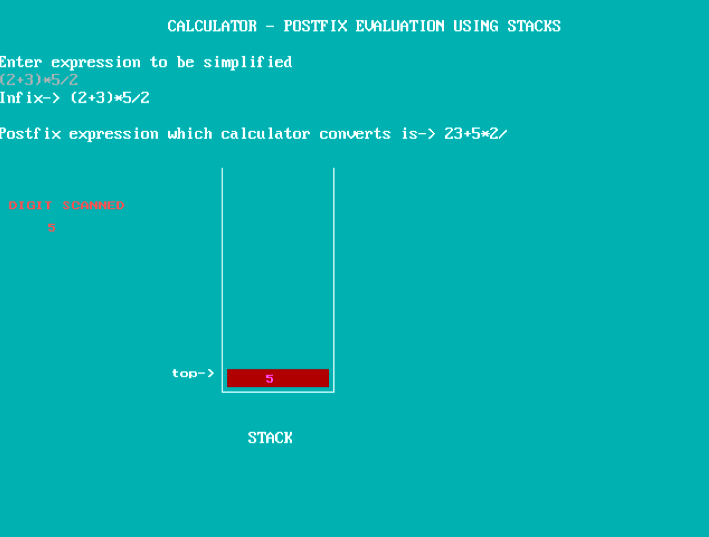 GitHub - NavikaReddy/PostfixEvaluator-using-graphics.h-in-C: It is a postfix evaluator developed ...