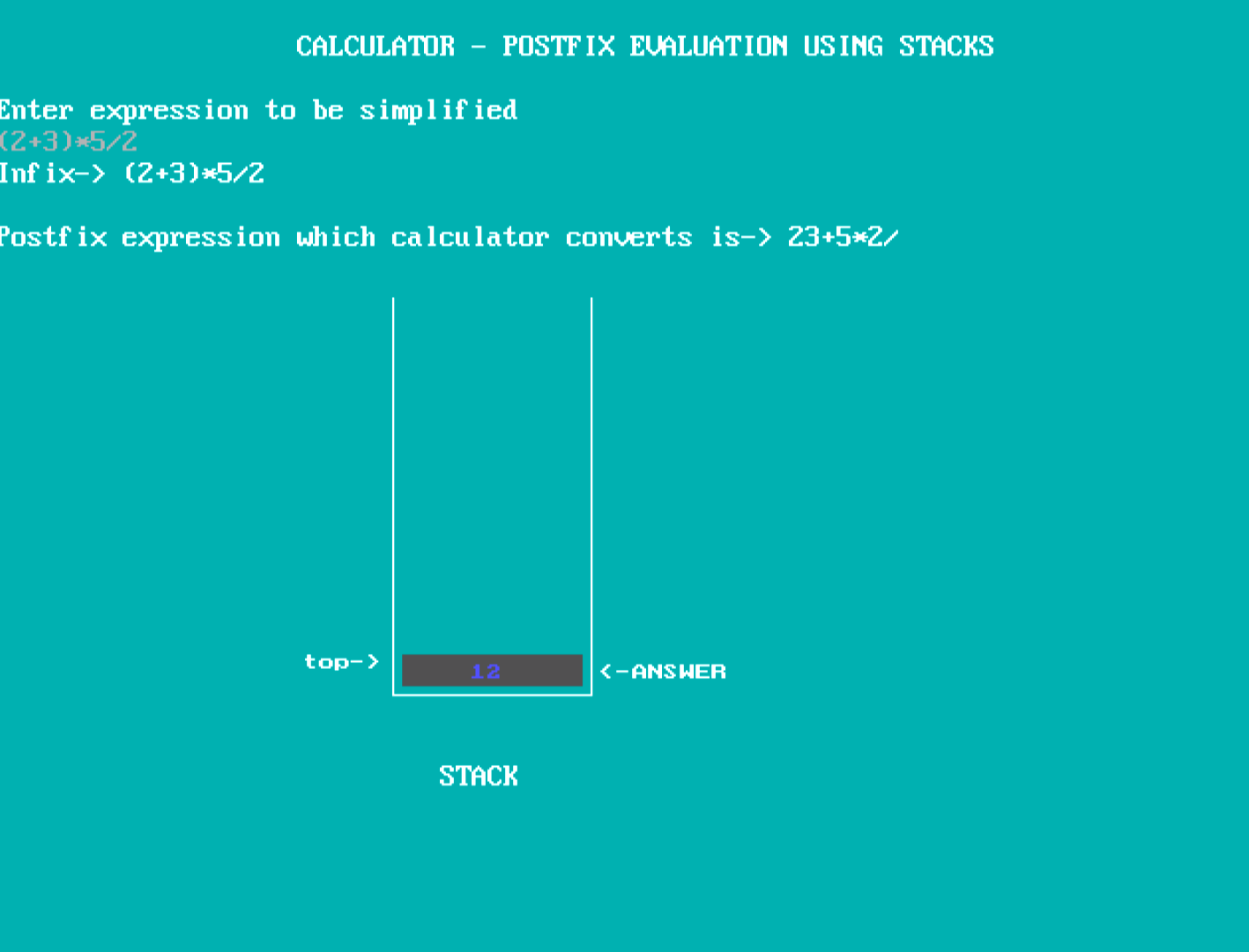 GitHub - NavikaReddy/PostfixEvaluator-using-graphics.h-in-C: It is a postfix evaluator developed ...